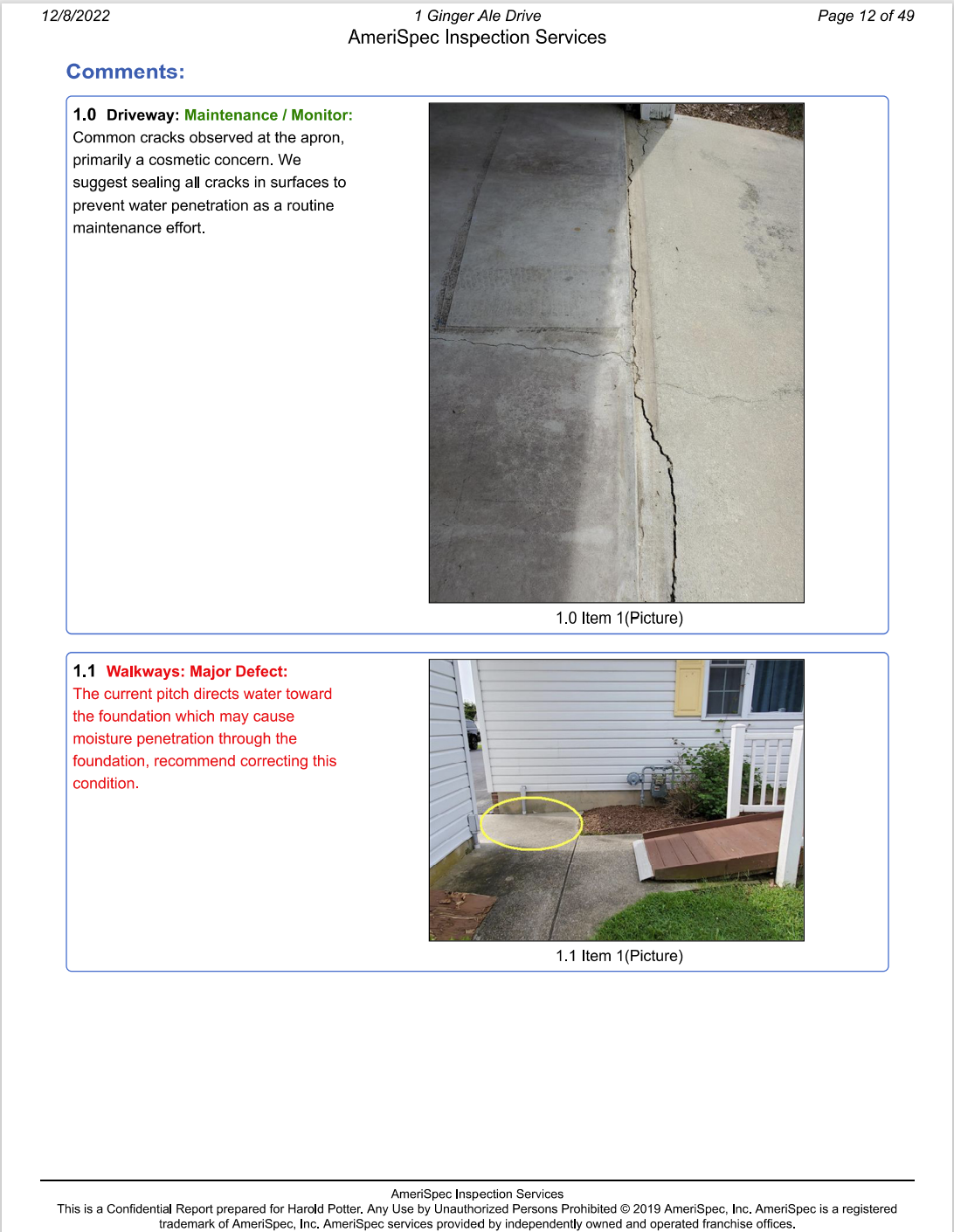 Inspection Report | AmeriSpec Delaware